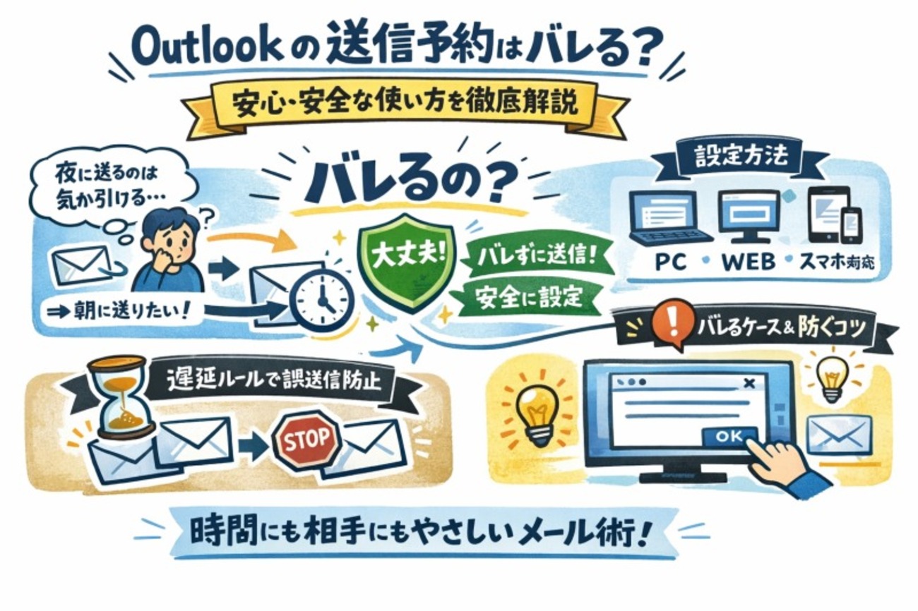 Outlookの送信予約はバレる？知らないと損する安全な使い方を徹底解説 - note’ no naka