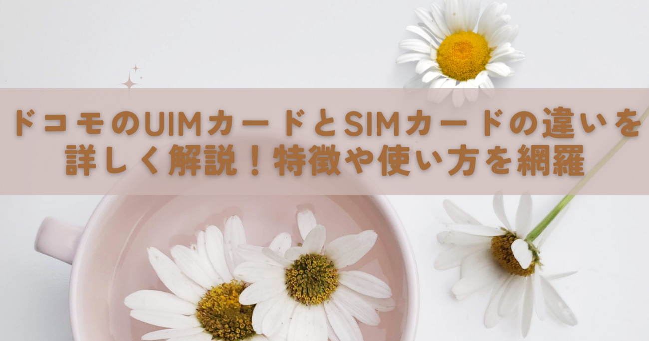 ドコモのUIMカードとSIMカードの違いを詳しく解説！特徴や使い方を網羅 - ゆいの生活小箱