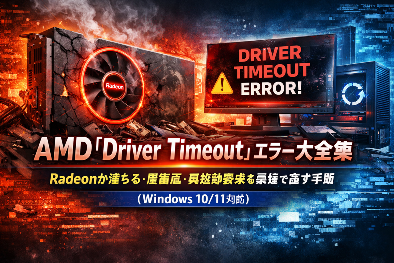 AMD「Driver Timeout」エラー大全集：Radeonが落ちる・黒画面・再起動要求を最短で直す手順（Windows 10/11対応 ...