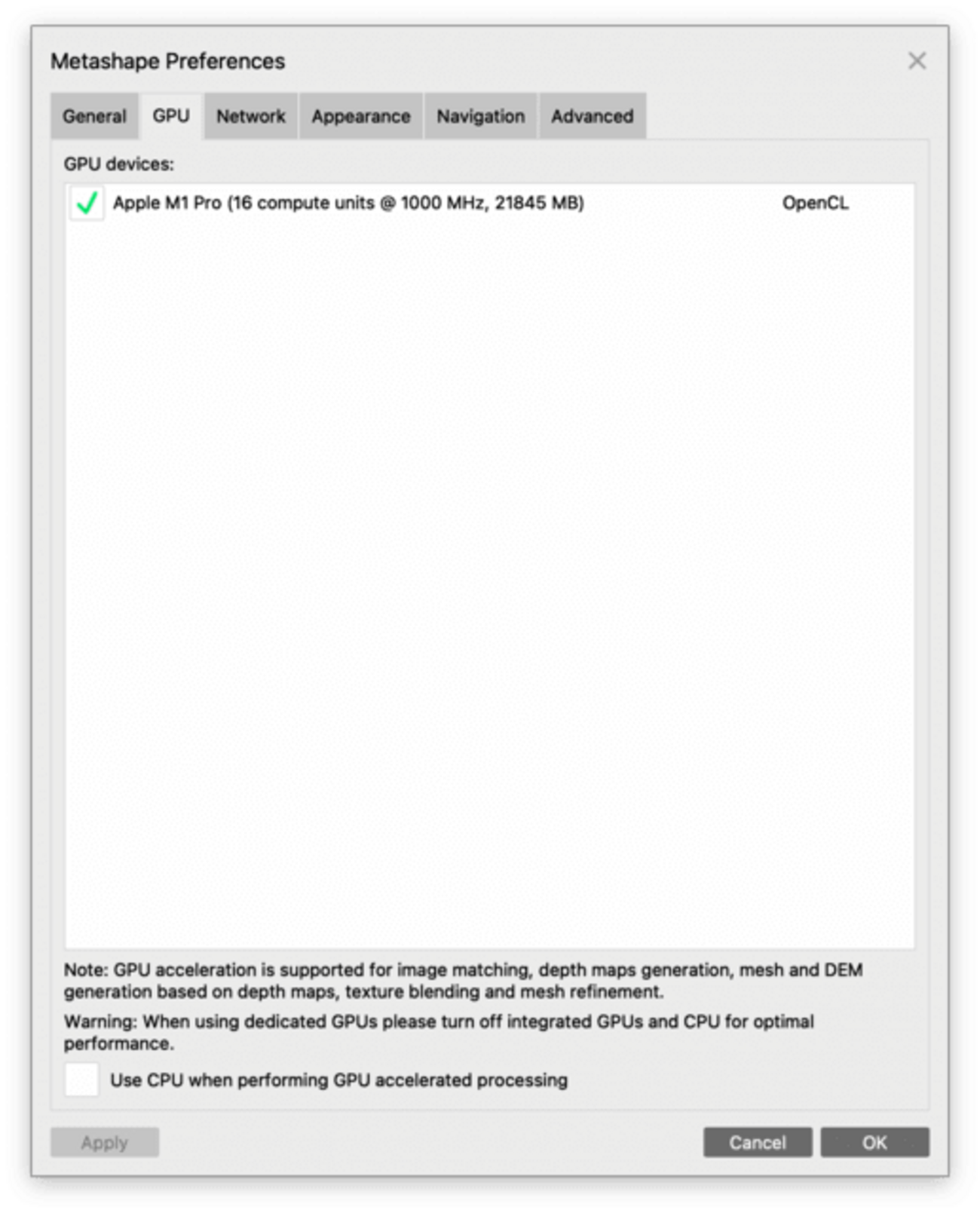 MetashapeがApple M1チップに正式対応 - yoossh’s diary