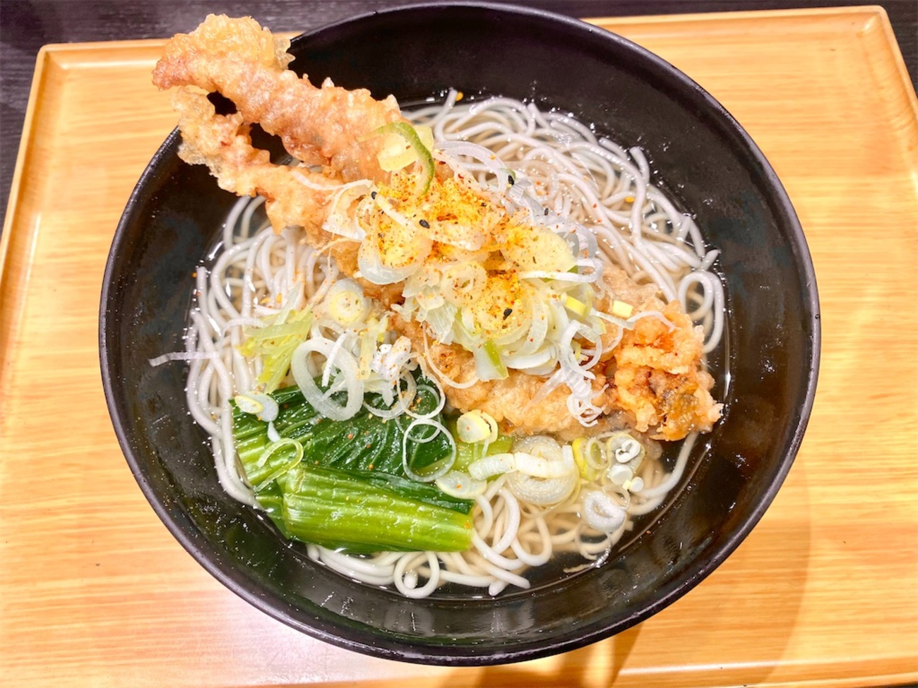 小諸そばdeジャンボゲソ天そば〔うどんつゆ変更〕 - 音•麺•酒