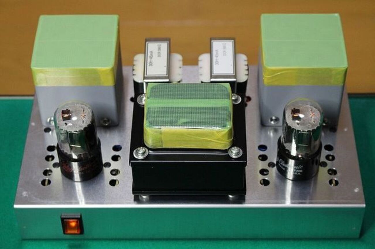 6DN7シングルアンプ・試作機の配線 - おんにょの真空管オーディオ