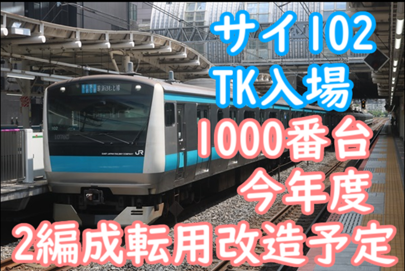 「今後も様々な活躍が期待される」E233系サイ102編成 TK入場 果たしてどうなる? - てつとおの鉄道新ブログ