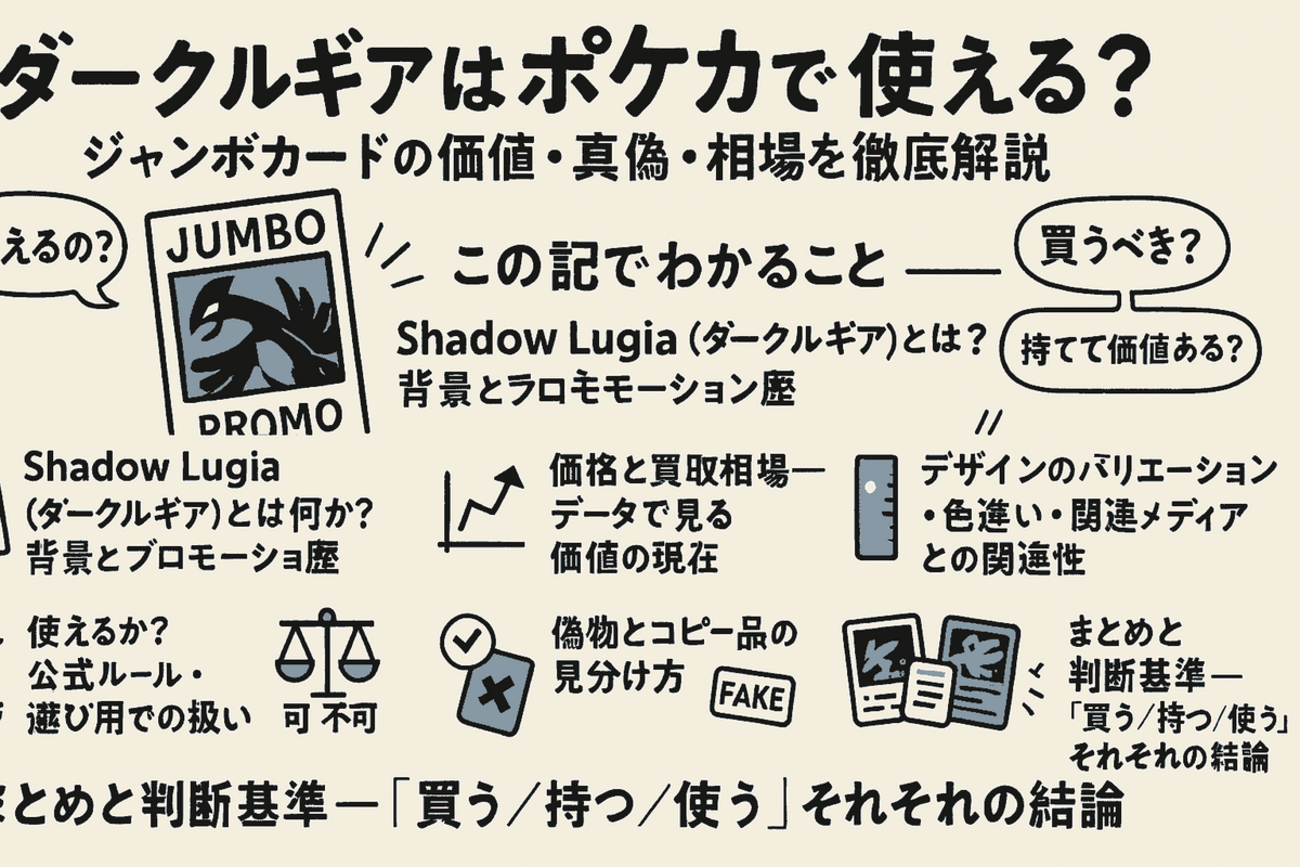 ダークルギアはポケカで使える？ジャンボカードの価値・真偽・相場を徹底解説 - note’ no naka