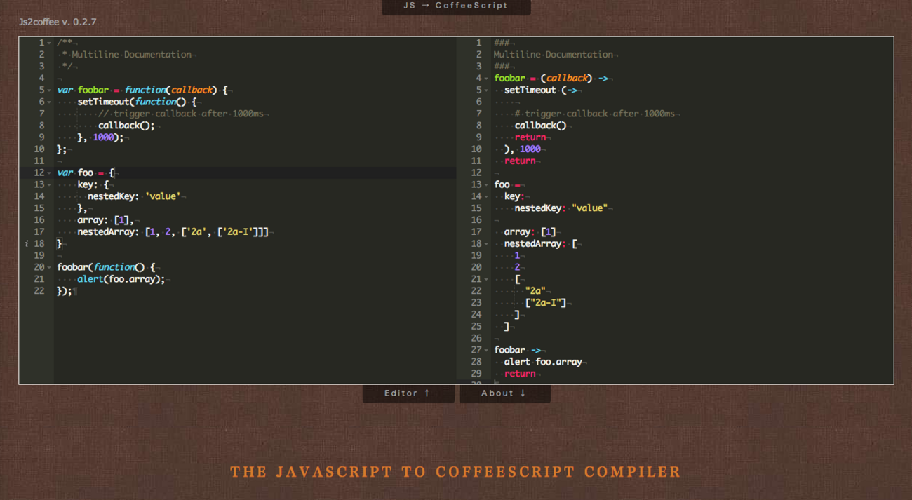 CoffeeScript記法の雑な覚え方 - 旧gaaamiiのブログ