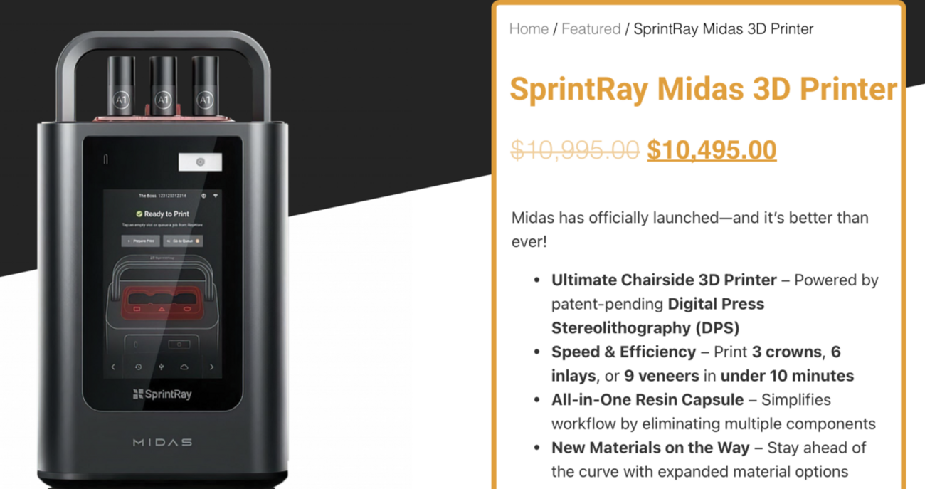 SprintRay MIDASプリンターも薬事承認、発売は・・・ - 3D歯科 のデジタル歯医者入門