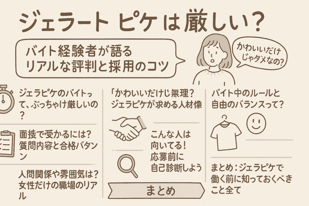 【ジェラートピケは厳しい？】バイト経験者が語るリアルな評判と採用のコツ - note’ no naka