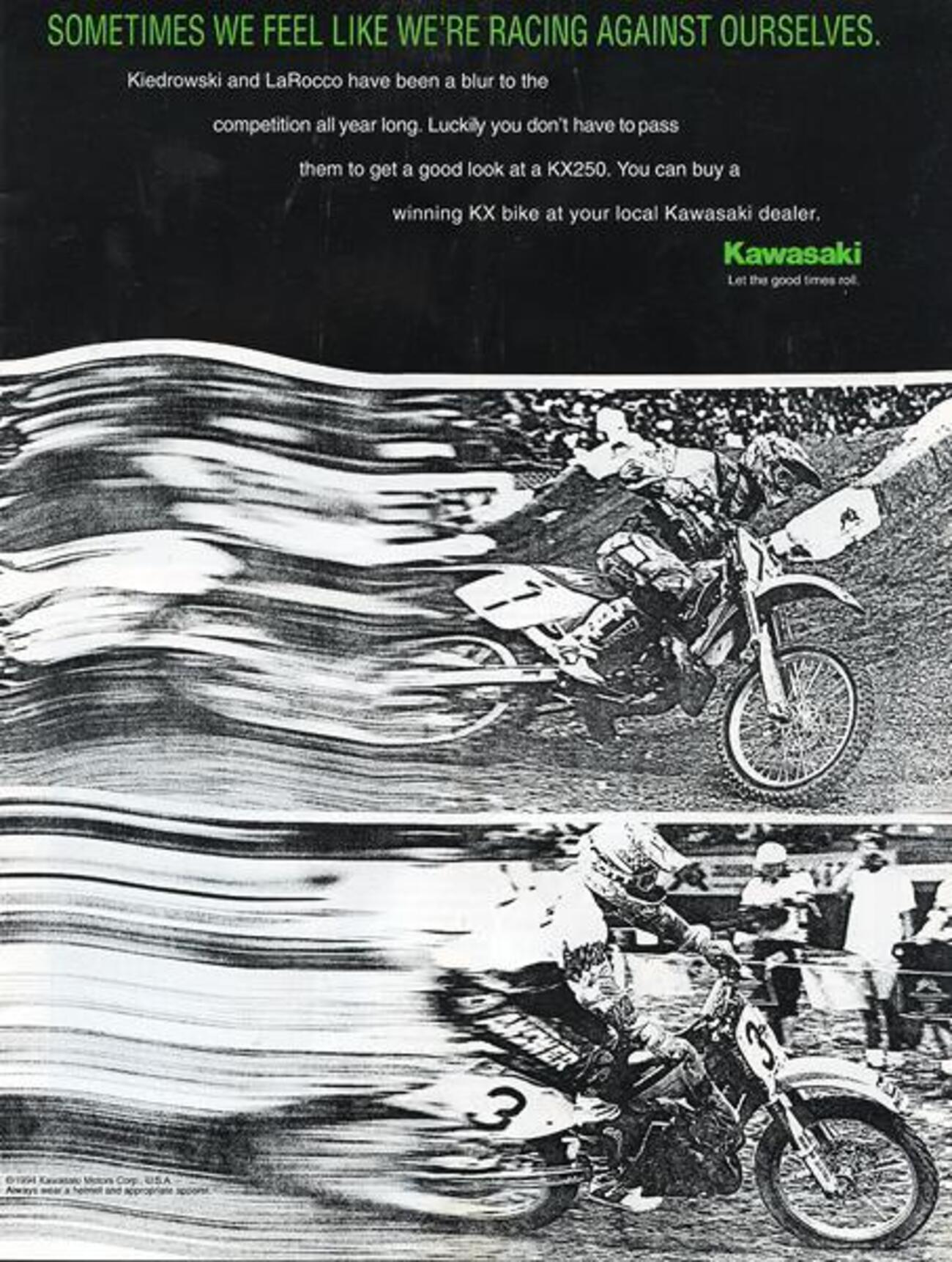 LaRocco and Kiedrowski in a 1994 Kawasaki - 野々池周辺散策