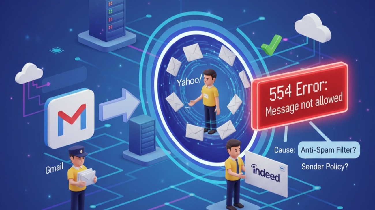 【Gmail→Yahoo転送でIndeedだけ届かない】554エラー「Message not allowed」発生の原因と対処法まとめ - エラー大全集