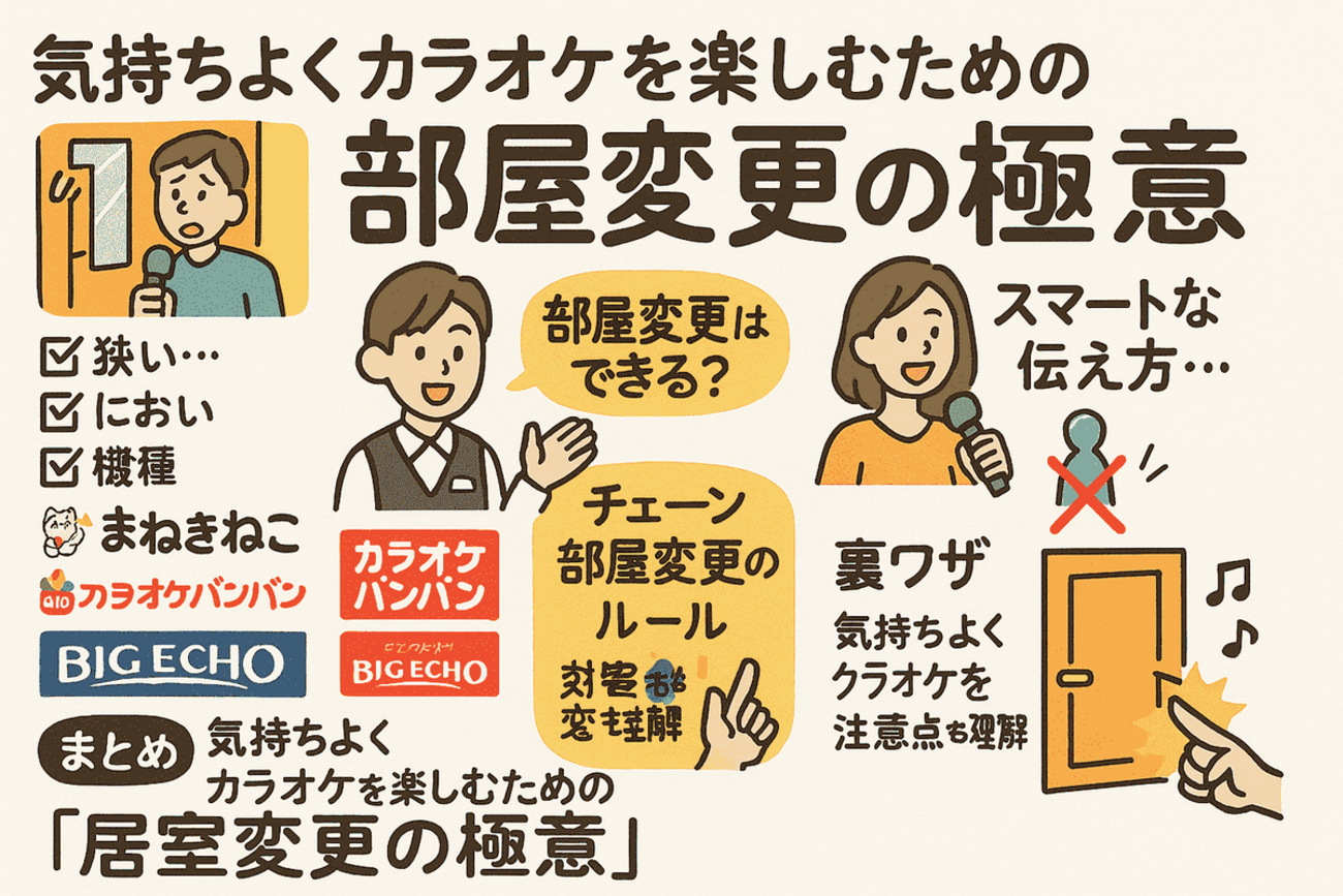 カラオケで部屋を変えたいときどうする？店舗別対応ルールと交渉のコツ - note’ no naka