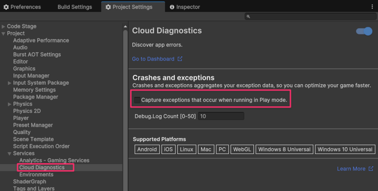 Unity Cloud Diagnosticsをエディタ上や開発ビルドでは止める(レポートを送らない)方法【Unity】【Unity Services】 - (:3[kanのメモ帳]