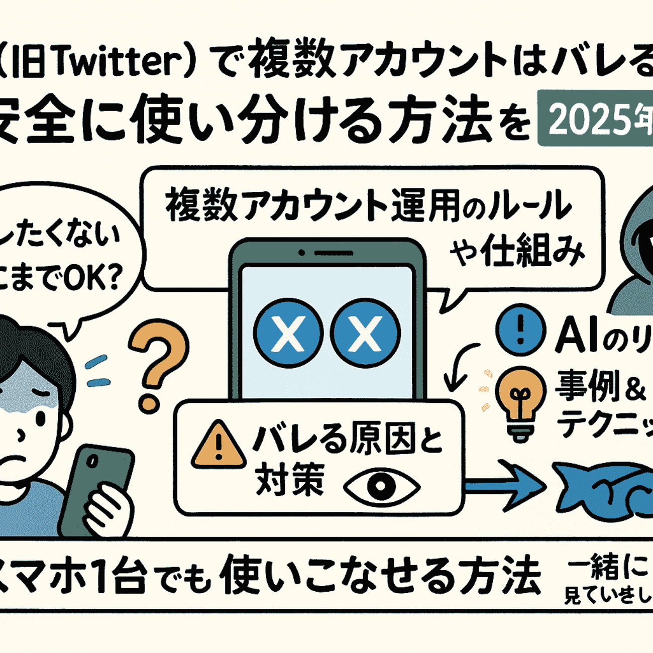 X（旧Twitter）で複数アカウントはバレる？安全に使い分ける方法を徹底解説【2025年最新】 - note’ no naka