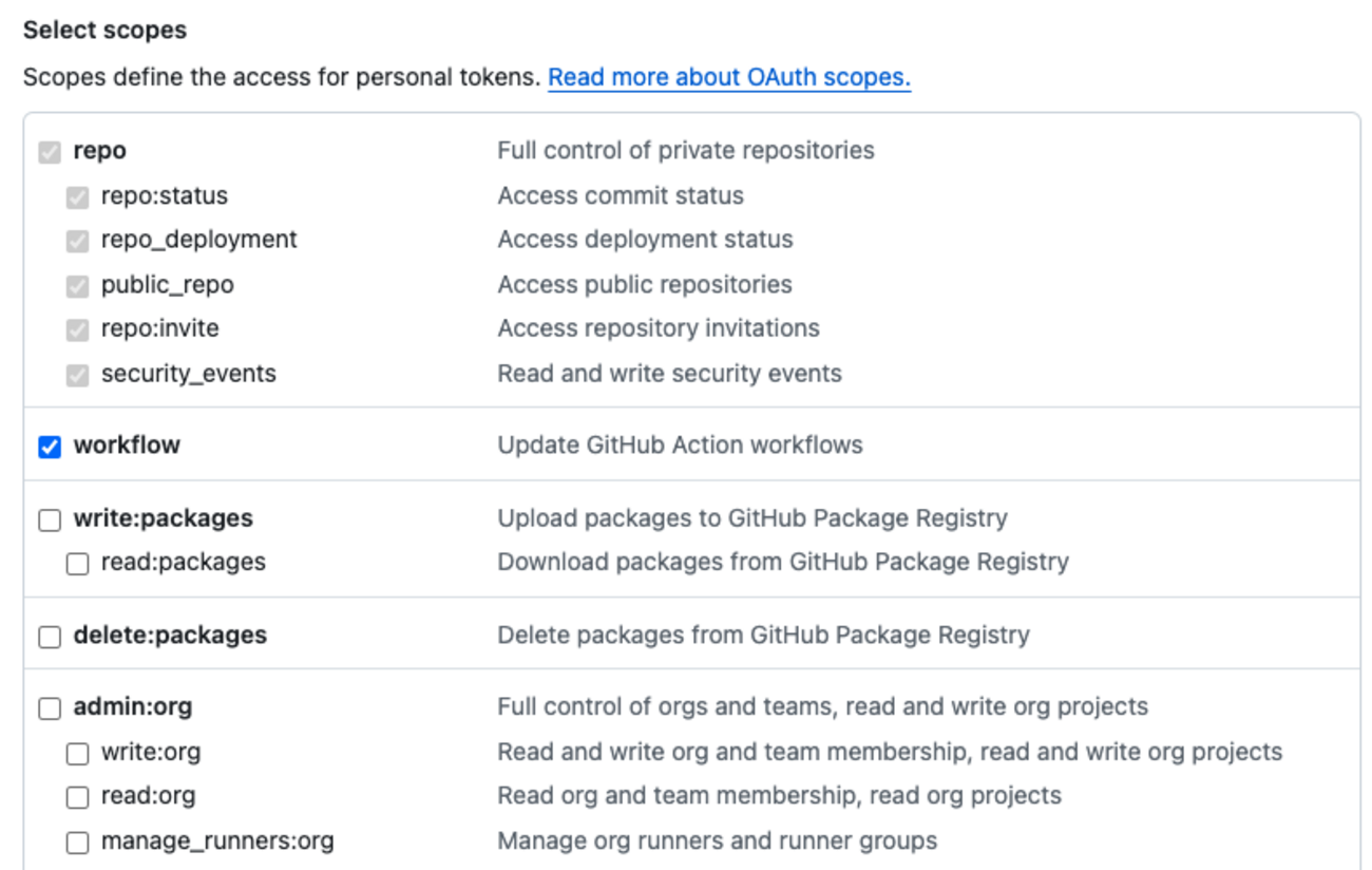 【GitHub Actions】refusing to allow a Personal Access Token to create or update workflow エラーを解決する ...