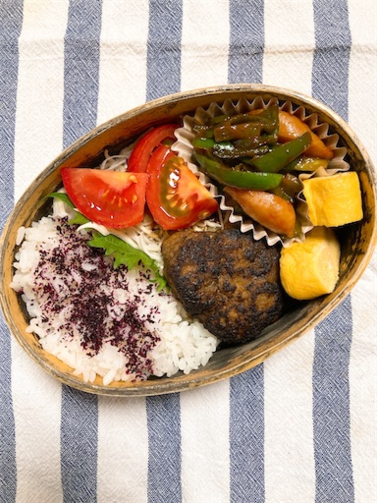 20250616ハンバーグ弁当 - ゆるーく続けるまいにち弁当。