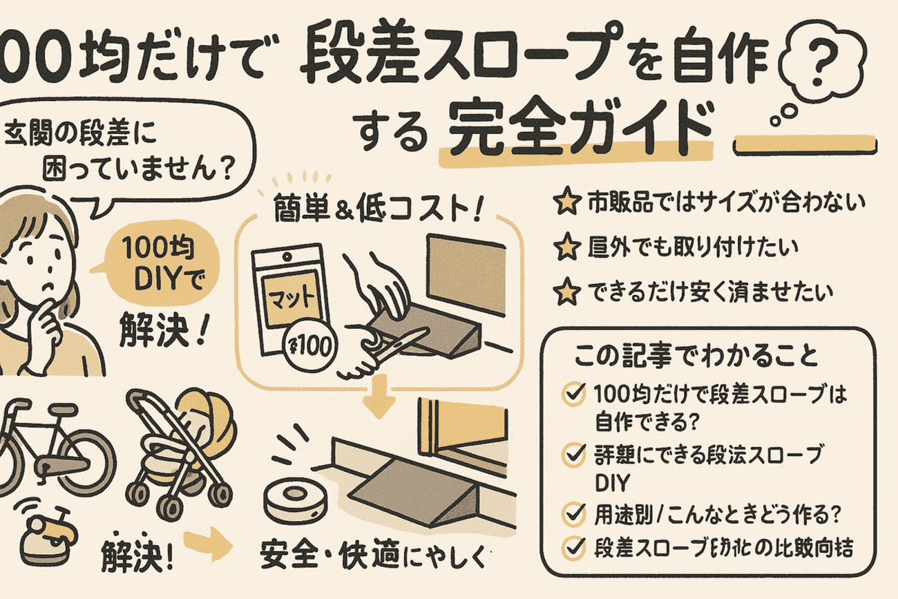 100均だけでOK？段差スロープを自作する完全ガイド【屋内外対応】 - note’ no naka