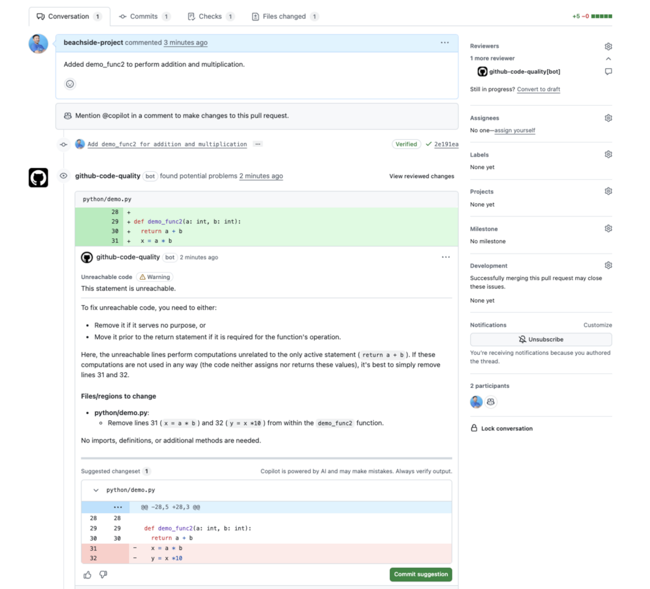 GitHub の新機能 Code Quality を動かして試す🐤 - BEACHSIDE BLOG