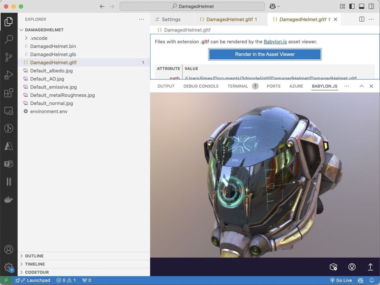 glTF形式の3Dモデルを確認できるVisual Studio CodeのExtention "glTF Tools" について - CrossRoad