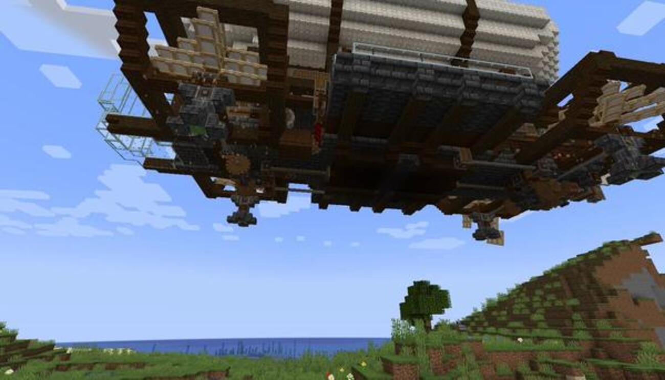 【Minecraft】「Create: Aeronautics（航空学） MOD」飛行機・飛行船デモ - エックス神ゲームクリップ