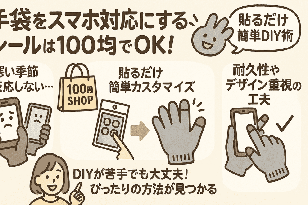 手袋をスマホ対応にするシールは100均でOK！貼るだけ簡単DIY術 - note’ no naka
