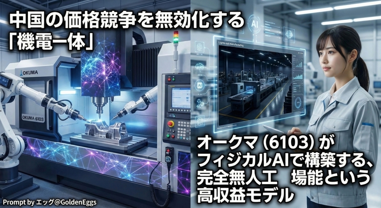 中国の価格競争を無効化する「機電一体」。オークマ(6103)がフィジカルAIで構築する、完全無人工場という高収益モデル ...