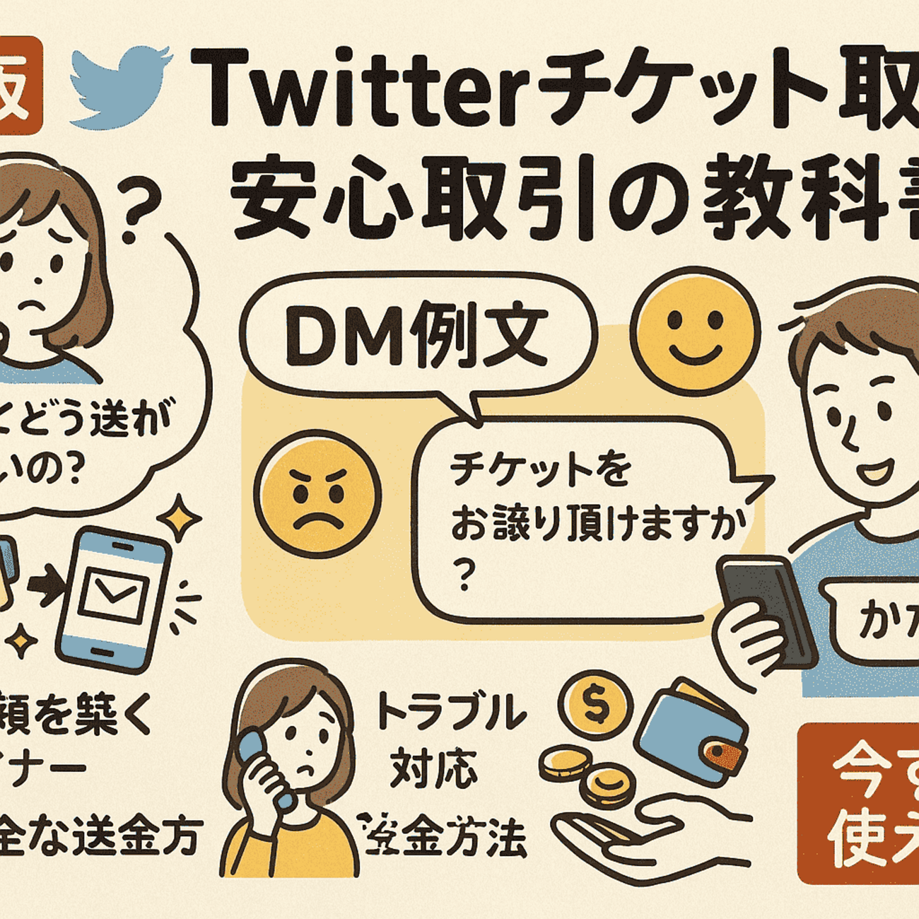 【保存版】Twitterチケット取引のDM例文と安全マナー｜詐欺を防ぐ安心のやり取り完全ガイド - note’ no naka
