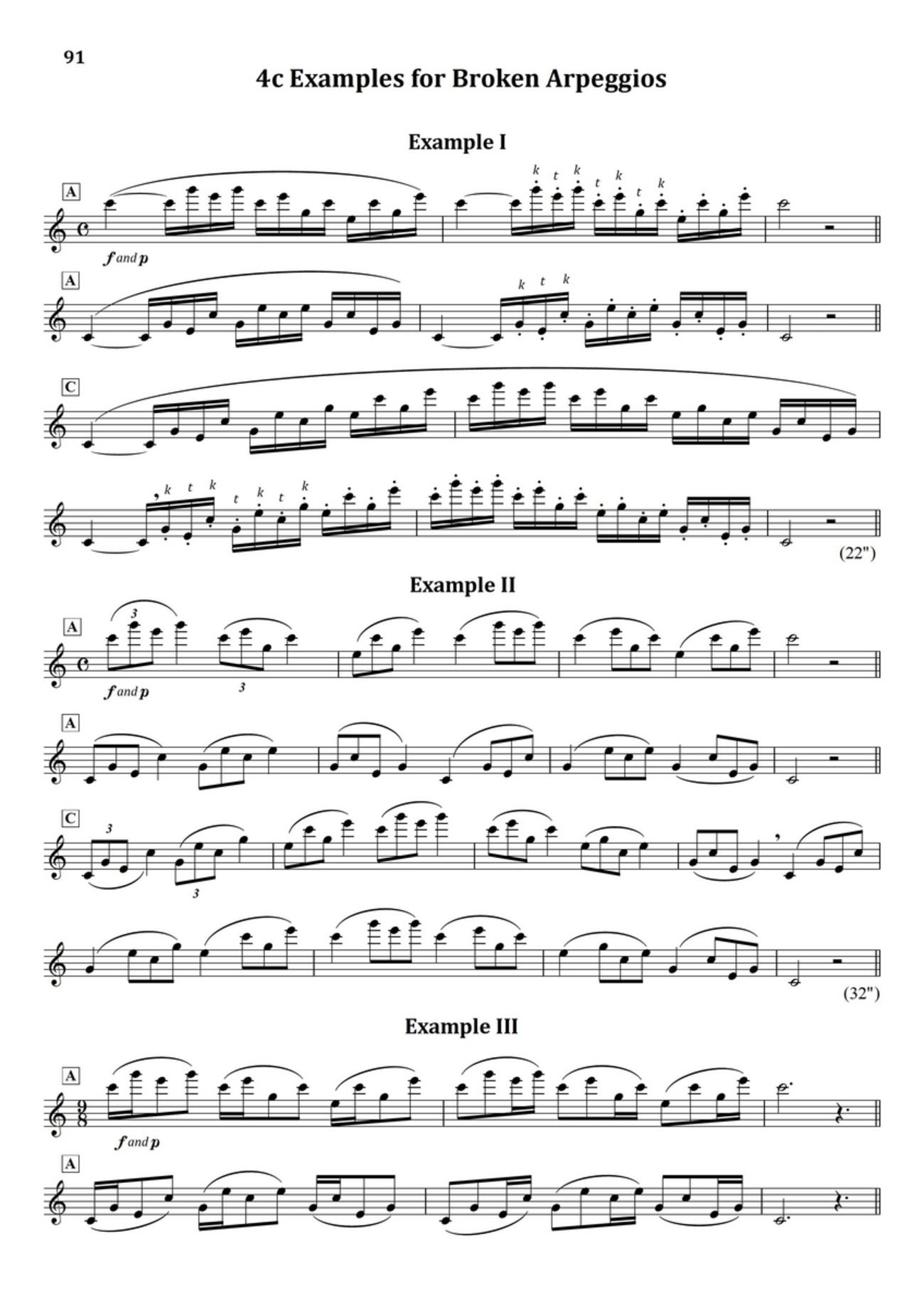 New Daily Exercises 4c : Examples for Broken Arpeggios - フルート上達の秘伝