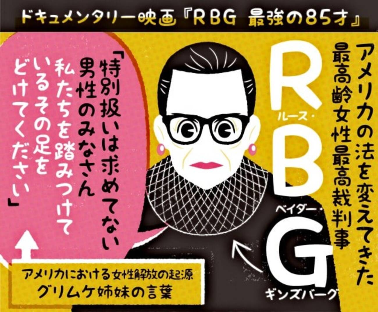 映画『RBG 最強の85才』女性、有色人種、LGBTQの権利のために闘った米最高裁判事 RBG(ルース・ベイダー・ギンズバーグ)が亡くなってしまった………… - 映画な映画な