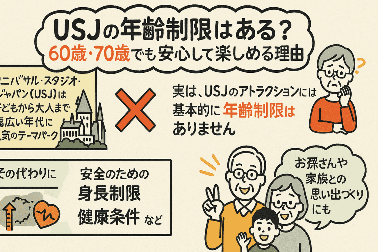 USJの年齢制限はある？60歳・70歳でも安心して楽しめる理由 - note’ no naka