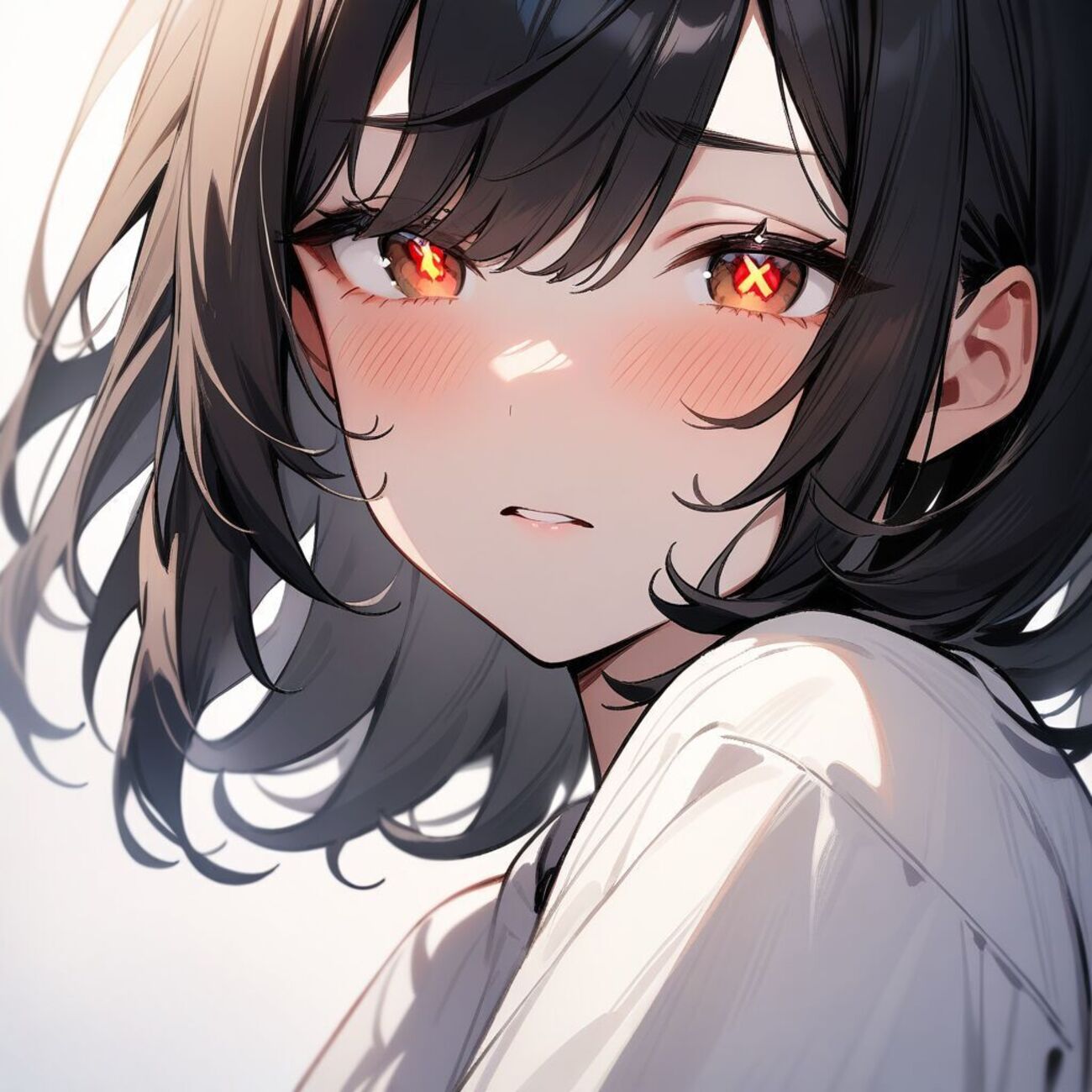 x-shaped pupils (x 型の瞳孔) by Animagine XL 3.1 - AI生成画像カタログ