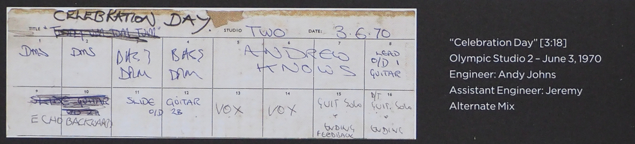 Making Of LZ III 12 : Olympic Studios 3 - LED ZEPPELIN - CELEBRATION DAYS