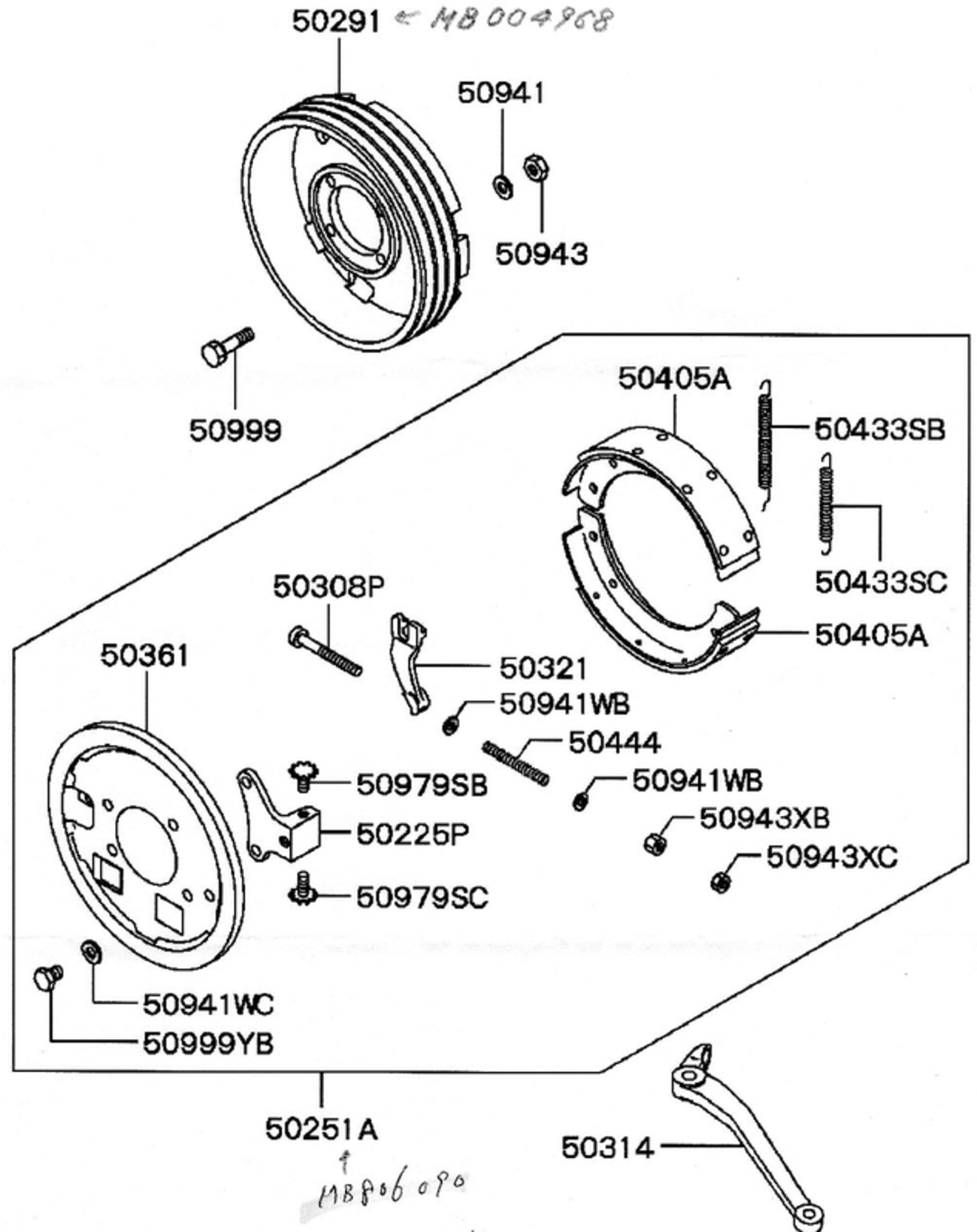 センターブレーキの部品図モドキ - 三菱ジープ互助会 j57kai01799のブログ