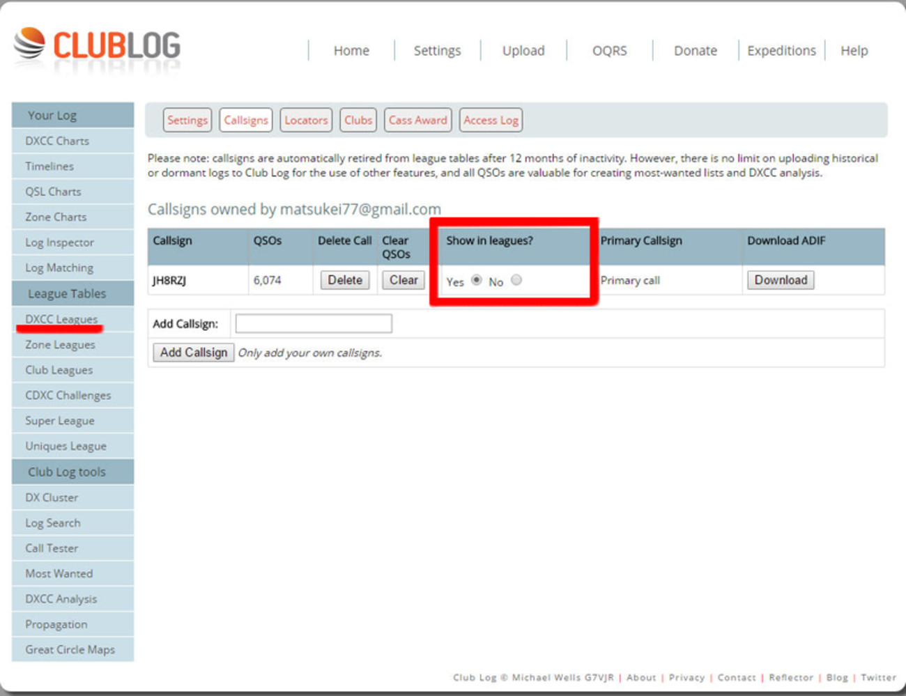 見よう見まねで ClubLog その2 - 無線のムに濁点 JH8RZJ