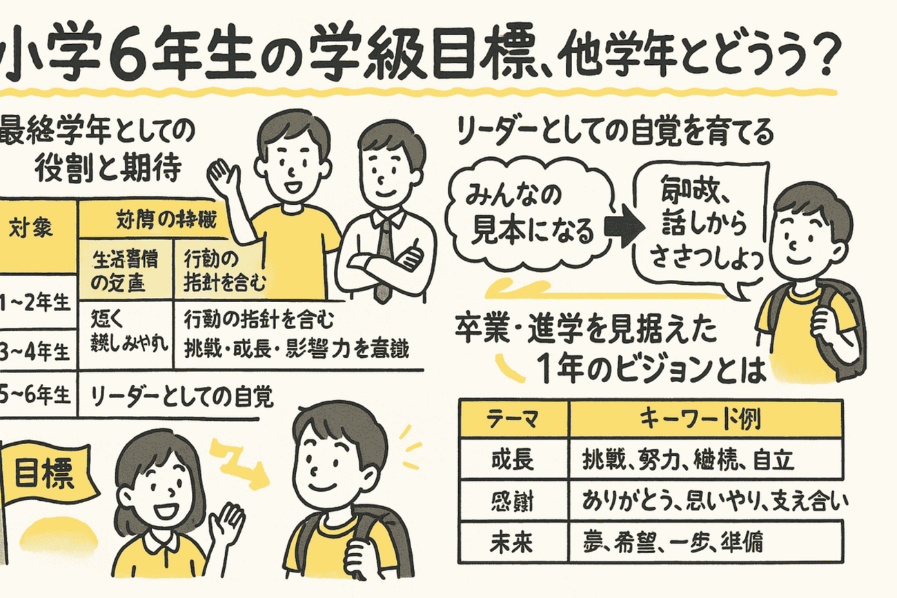 小学校6年生の学級目標｜成功例・話し合い方・テンプレ付き完全ガイド - note’ no naka