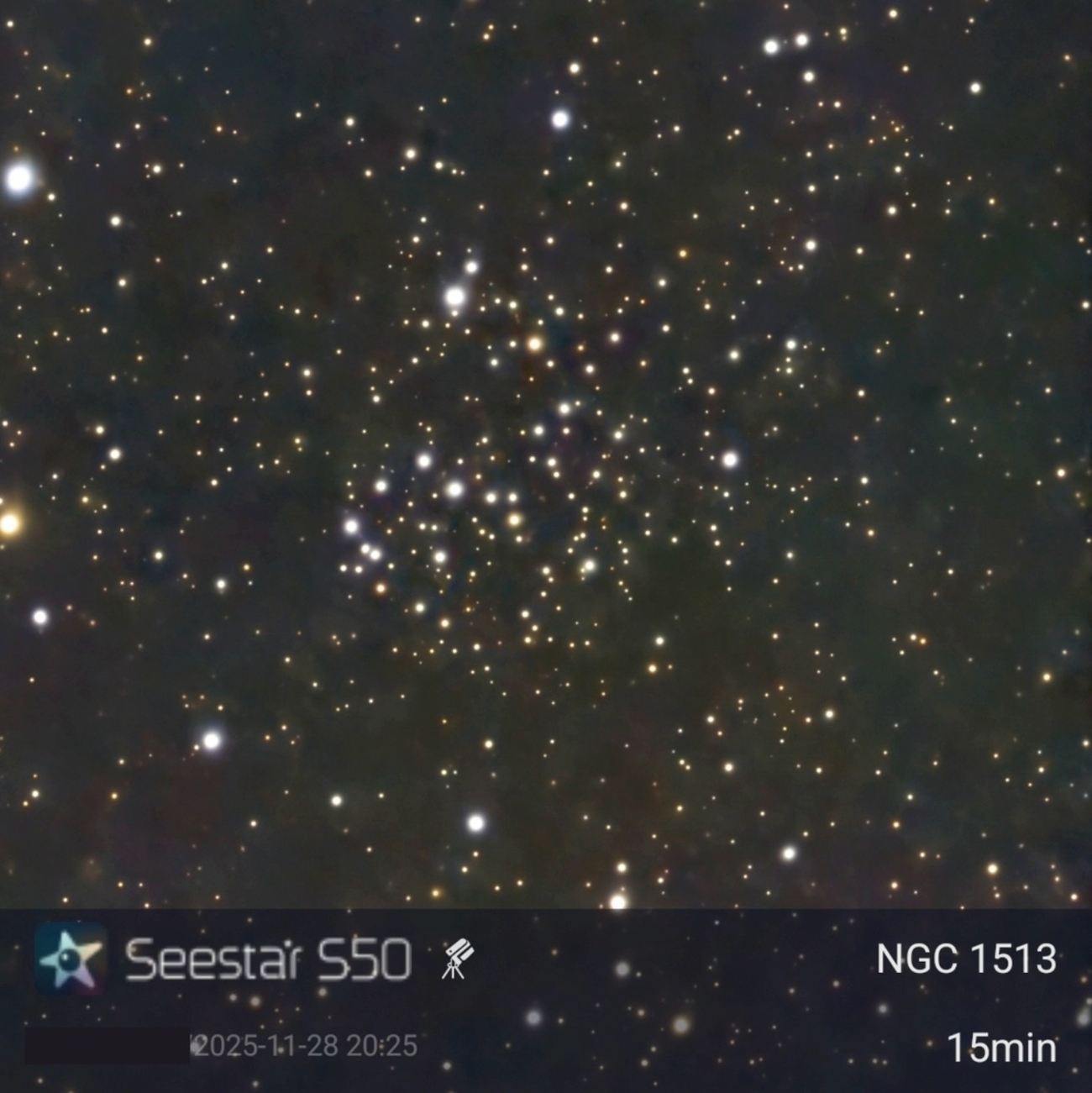 星見娘で電視観望5238(NGC1513 Open Cluster in Per) - よしべや自然博物館