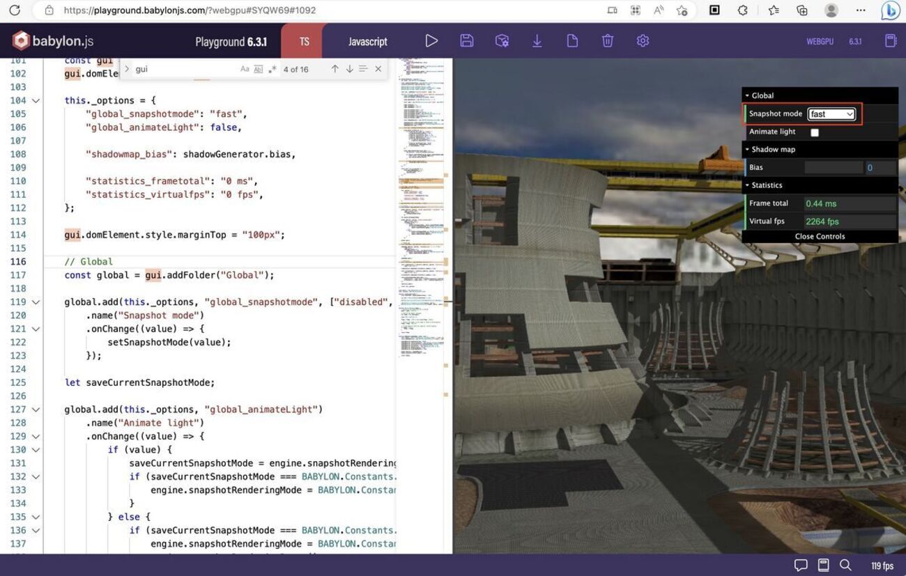 Babylon.js WebGPUパフォーマンスを向上するSnapshot Renderingについて - CrossRoad