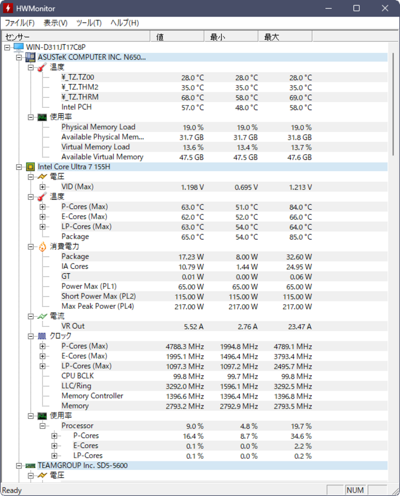 CPUID HWMonitor v1.60 x64 日本語化 - 内気なもんた君