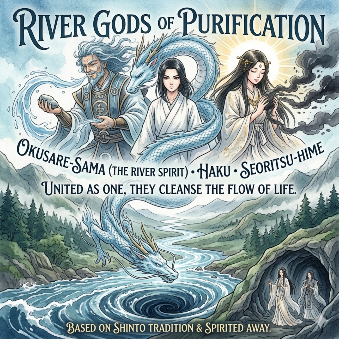 0630 起床 晴 「RIVER GODS OF PURIFICATION（川の浄化の神々）」のイラストを描いてもらいました。絵師さん殺しの ...