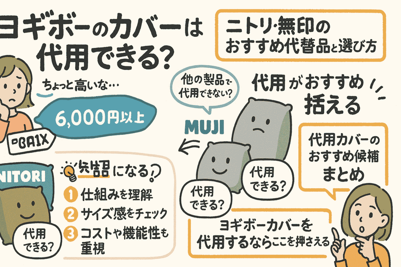ヨギボーカバーは代用できる？ニトリ・無印のおすすめ代替品と選び方 - note’ no naka