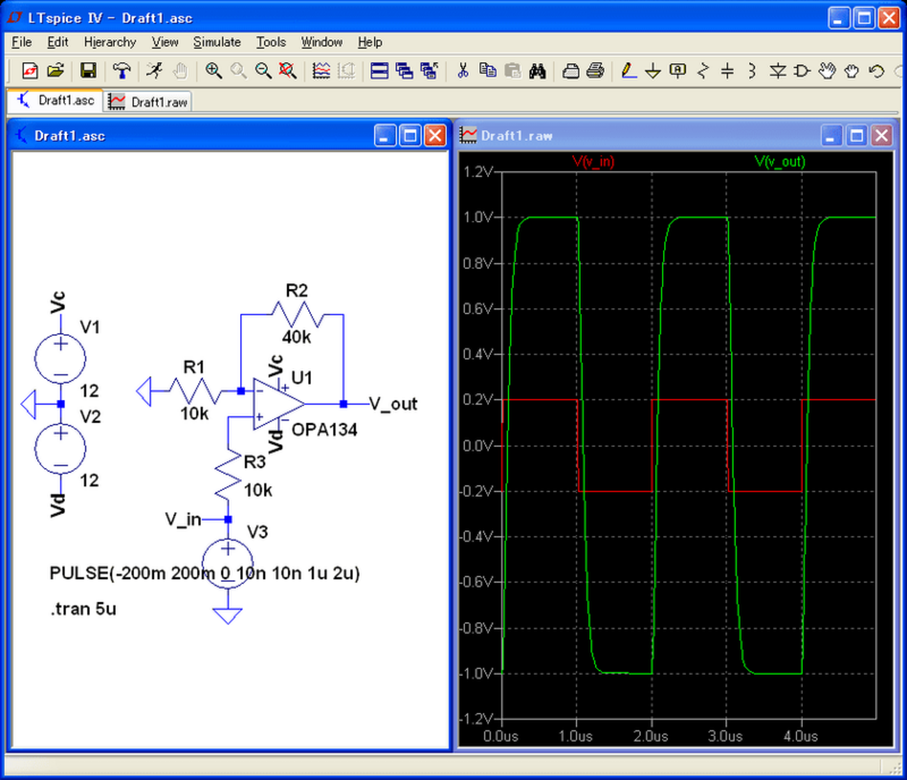 LTSpiceでOPA134, LM358を使う - 日々の記録