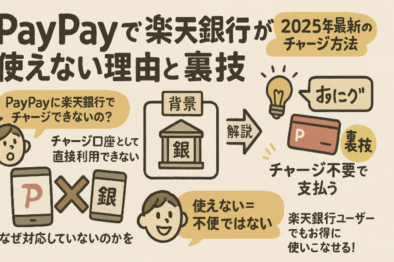 PayPayで楽天銀行が使えない理由と裏技｜2025年最新のチャージ方法を解説 - note’ no naka