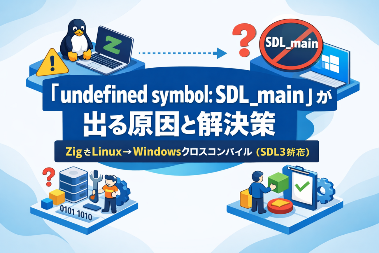 ZigでLinux→Windowsクロスコンパイル時に「undefined symbol: SDL_main」が出る原因と解決策（SDL3対応 ...