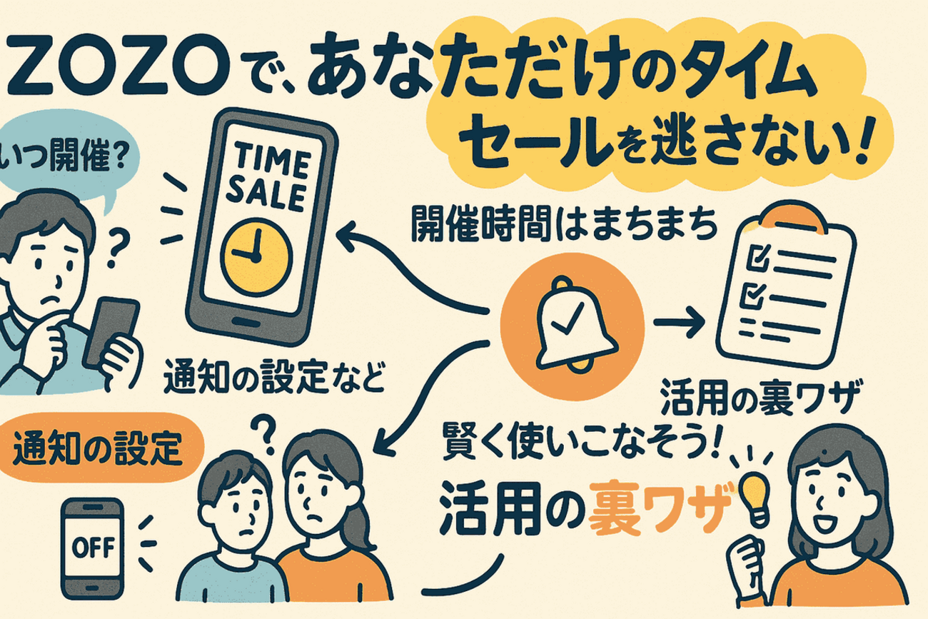 ZOZOの「あなただけのタイムセール」は何時に開催？通知のタイミングと選ばれる条件まとめ - note’ no naka