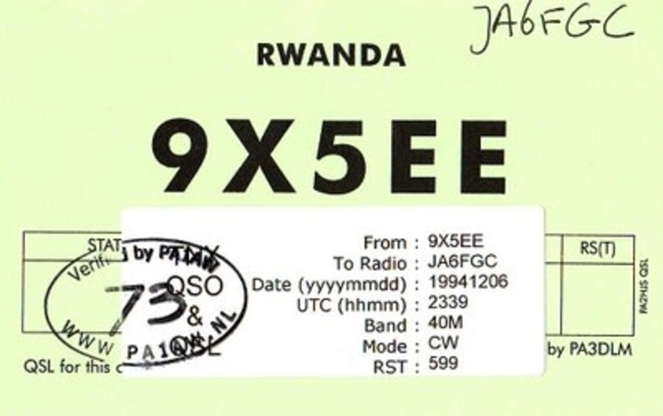 QSL JARL便 到着 - Last Chance Cafe master JL6USD