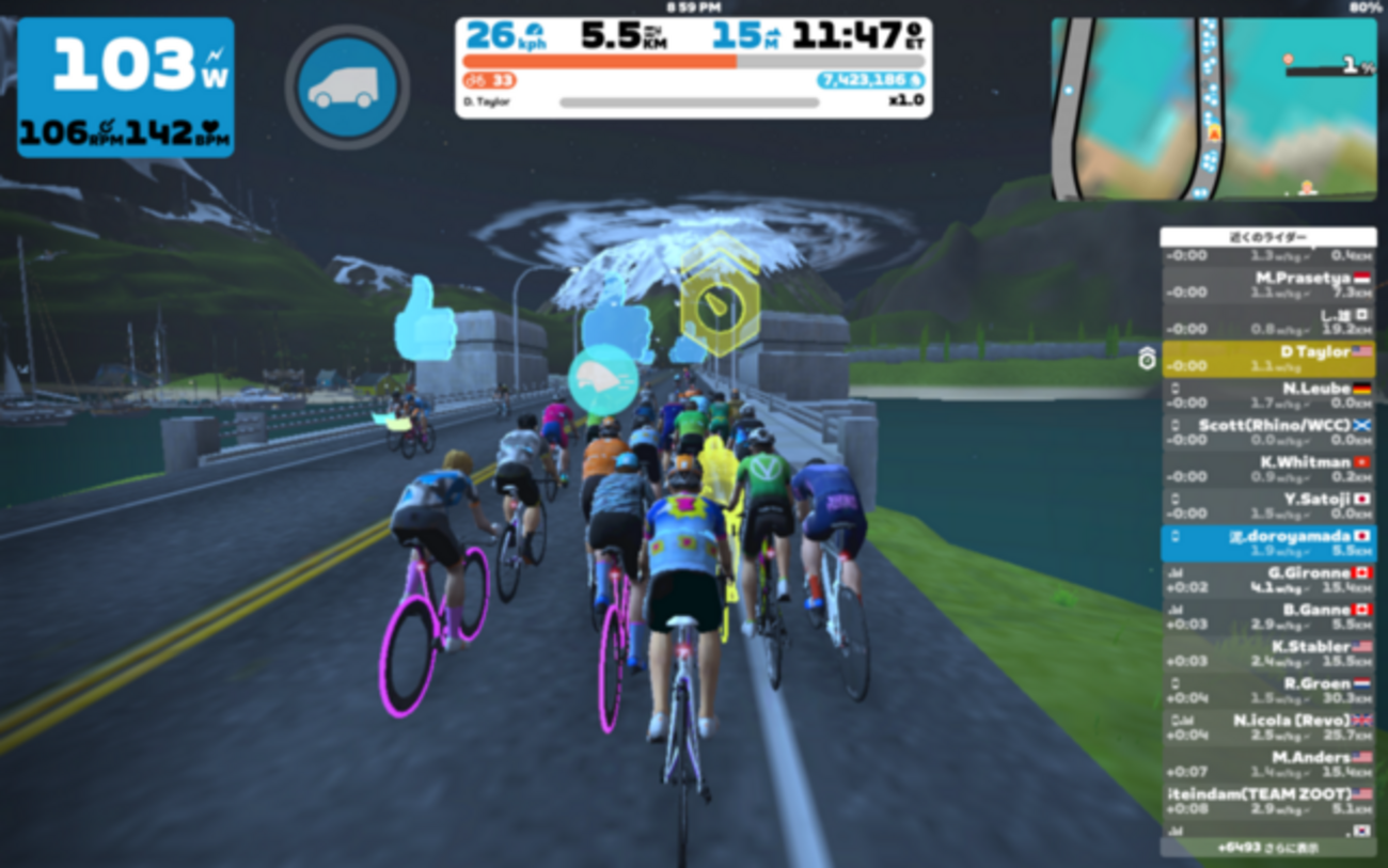 Zwift 360 Flat Route - 泥は着てても Ver. 2.0