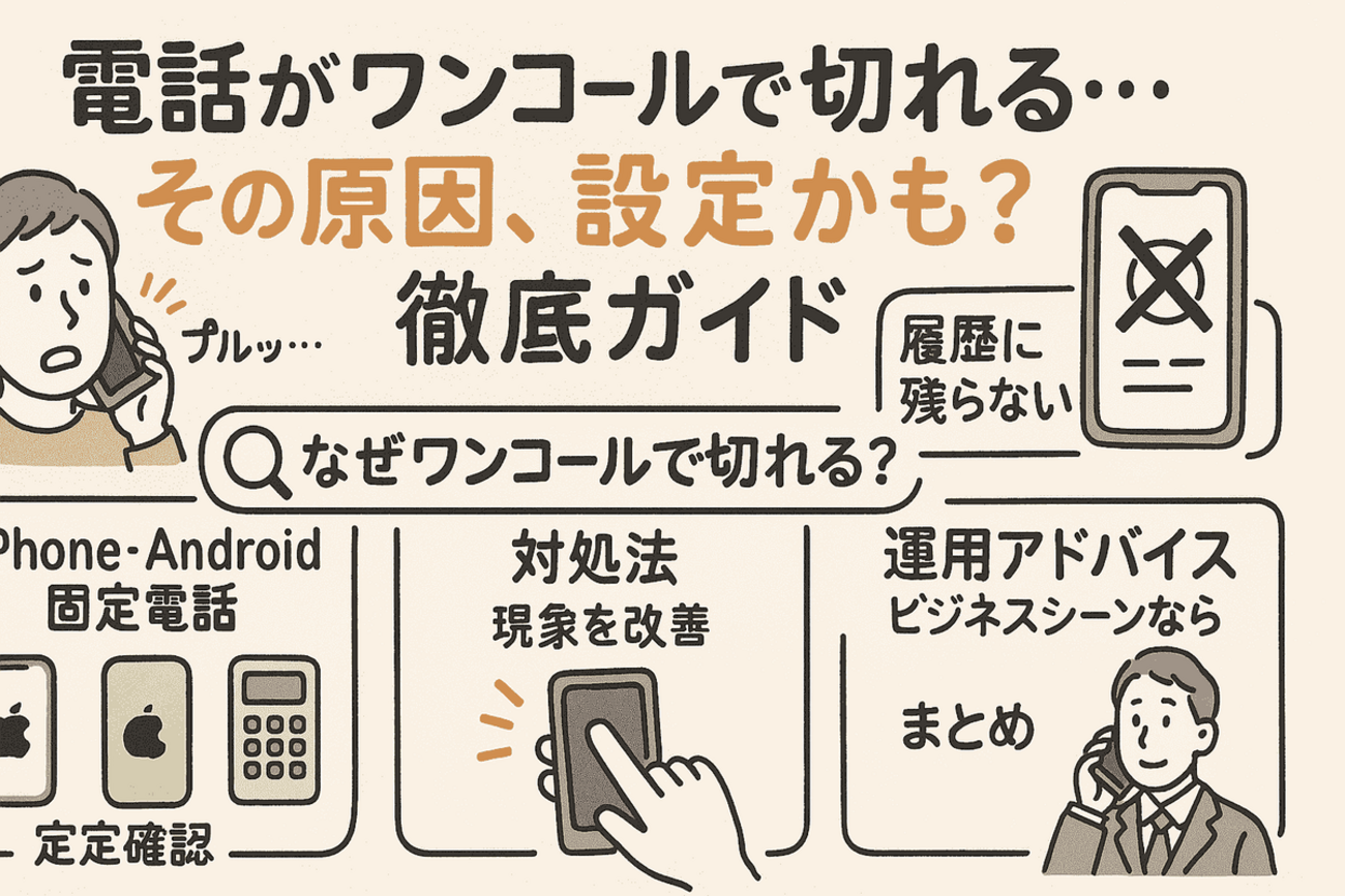 「電話がワンコールで切れる…」その原因、設定かも？徹底ガイド - note’ no naka