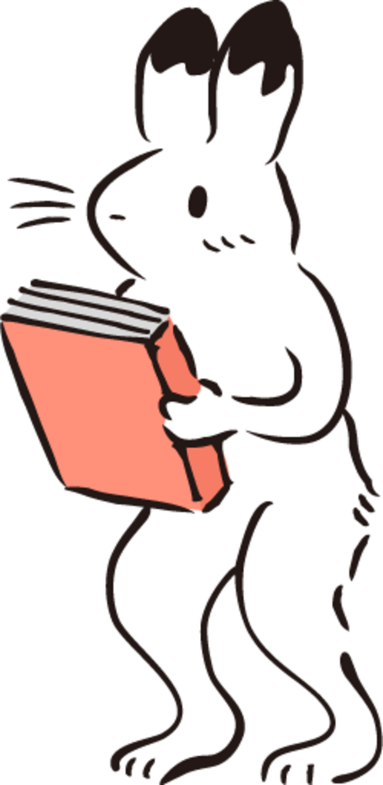 吐き出し 本読むうさぎ