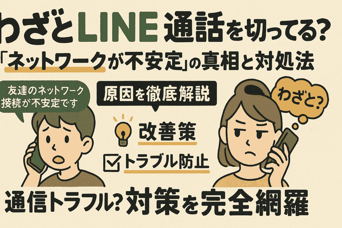 わざとLINE通話を切ってる？「ネットワークが不安定」の真相と今すぐできる対処法 - note’ no naka