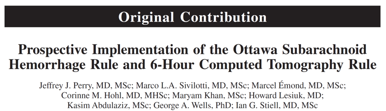 Ottawa SAH ruleと6-hour-CT rule SAHを見逃さないために - りんごの街の救急医
