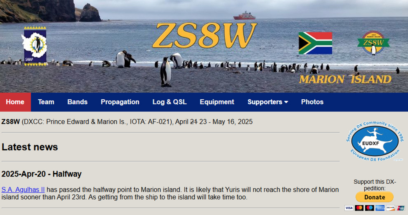 ZS8W ホームページ情報 - 無線のムに濁点 JH8RZJ