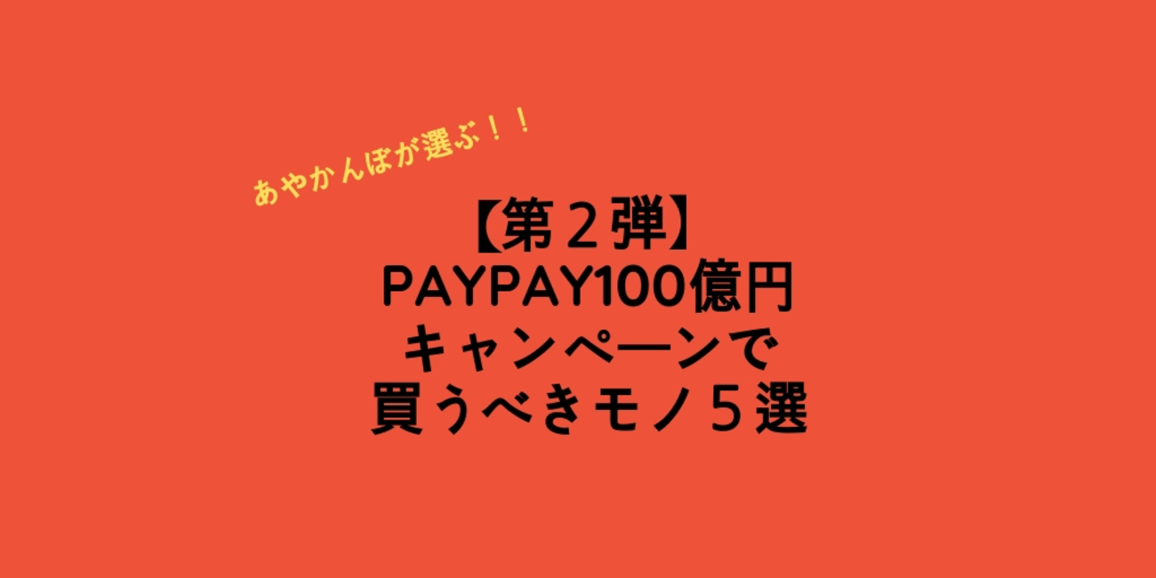 【必見】第2弾PayPay100億円キャンペーンで買うべきモノ5選 - ミニマムストレスLife